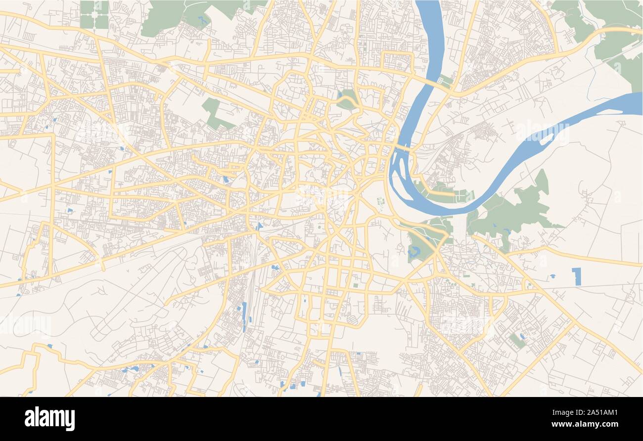 Printable street map of Agra, State Uttar Pradesh, India. Map template ...