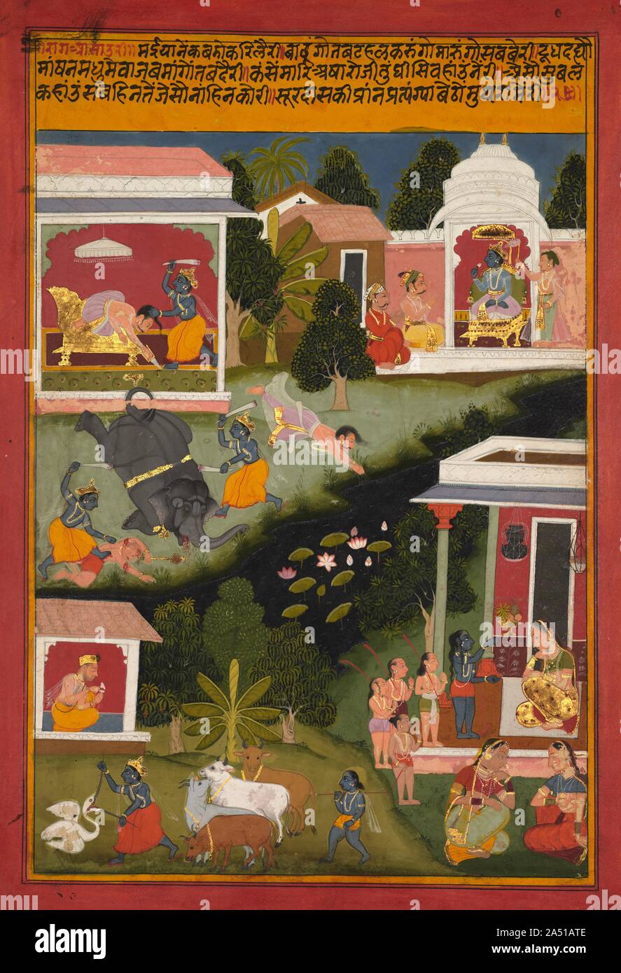 Krishna as the Destroyer of Demons, page from Surdas's Sursagar, c ...