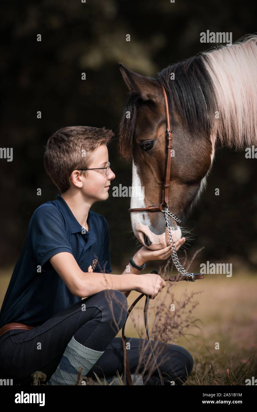 boy and pony Stock Photo - Alamy