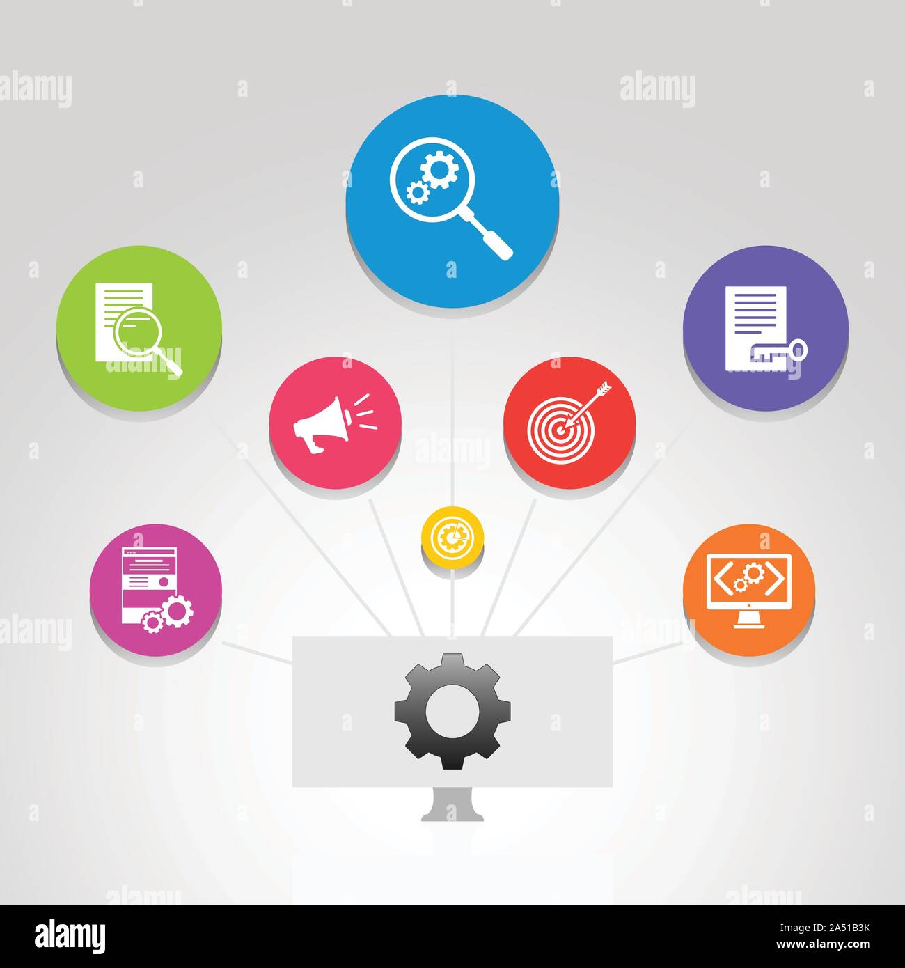 Seo Infographics vector design. Timeline concept include search optimization, data management ...