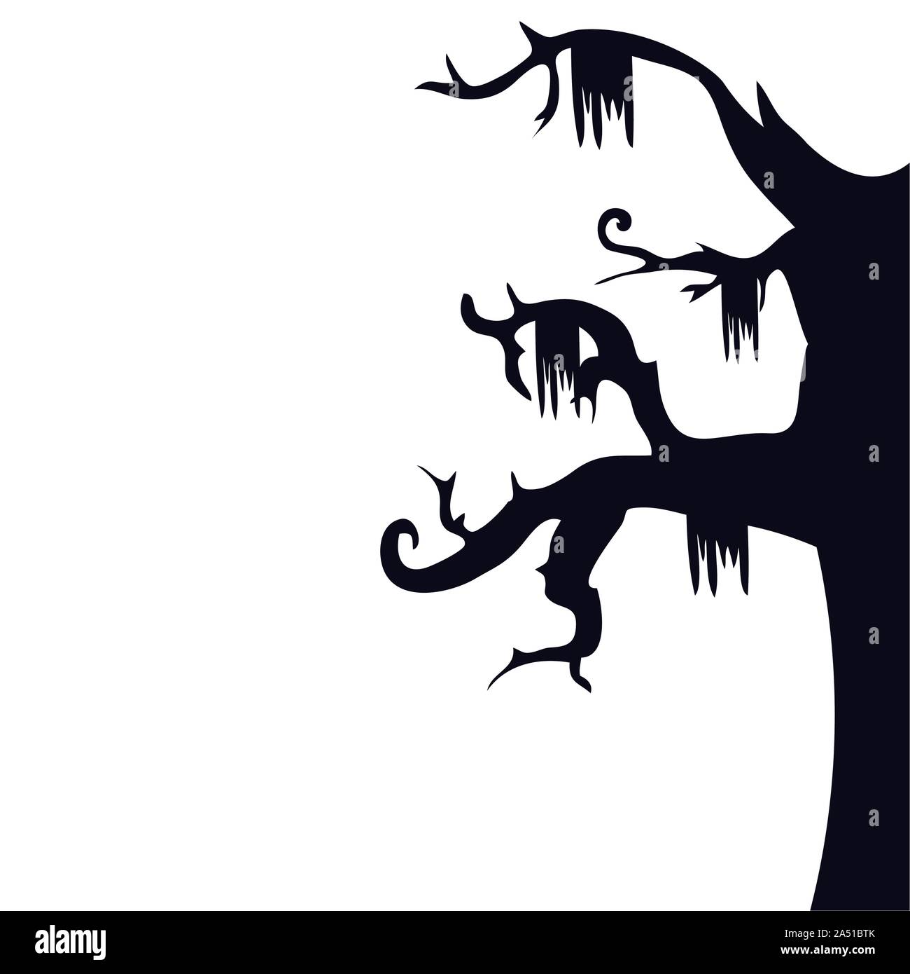 halloween haunted dry tree isolated icon Stock Vector Image & Art - Alamy