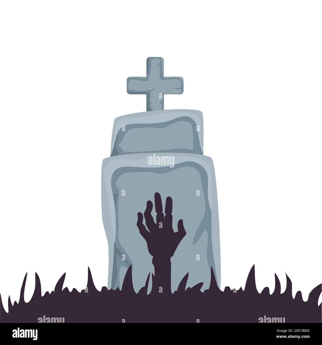 Tombstone gravestone headstone zombie hand Stock Vector Images - Alamy
