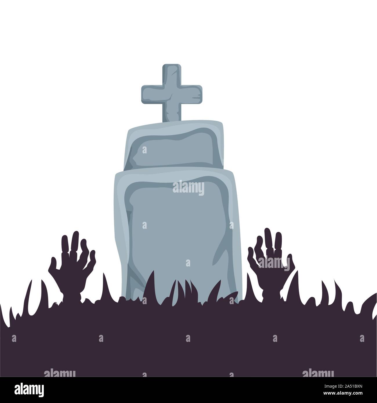 halloween tomb with hands zombie Stock Vector Image & Art - Alamy