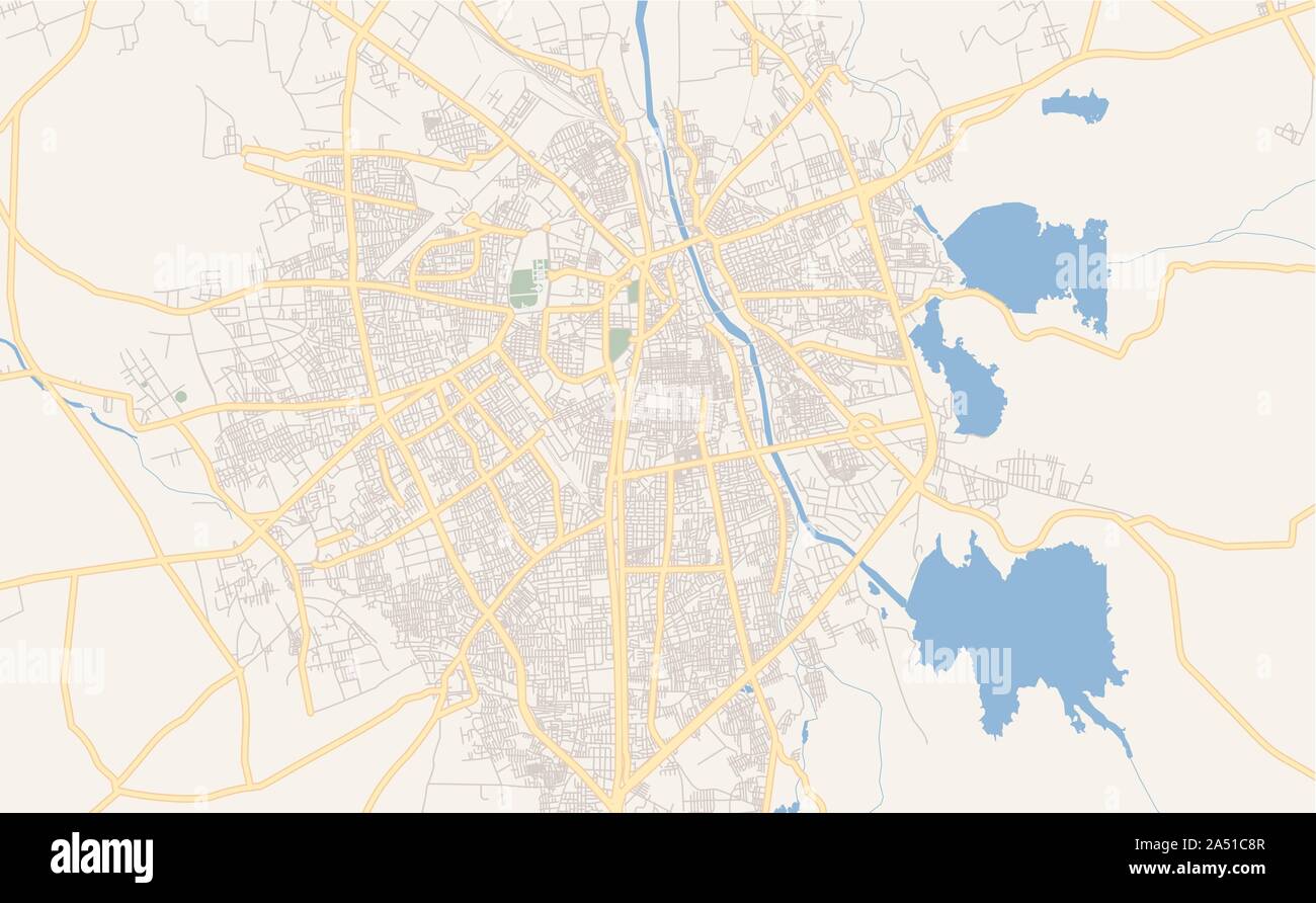 Printable street map of Rajkot, State Gujarat, India. Map template for ...