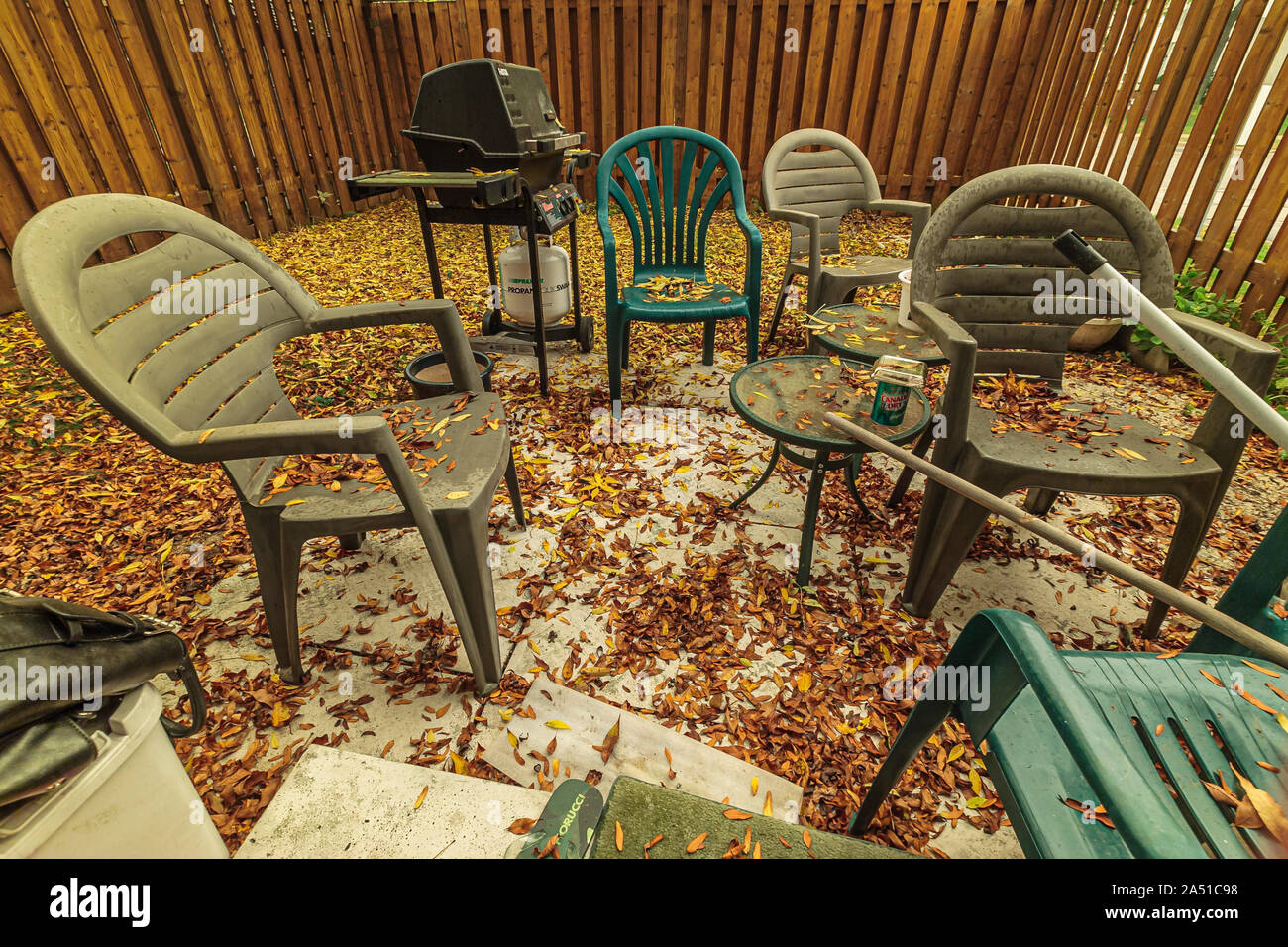 Barbecue season plastic chairs hi-res stock photography and images - Alamy
