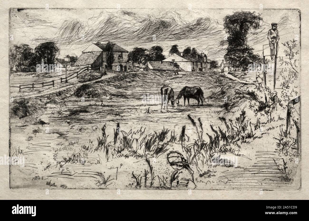 Landscape with the Horse, 1859 Stock Photo - Alamy