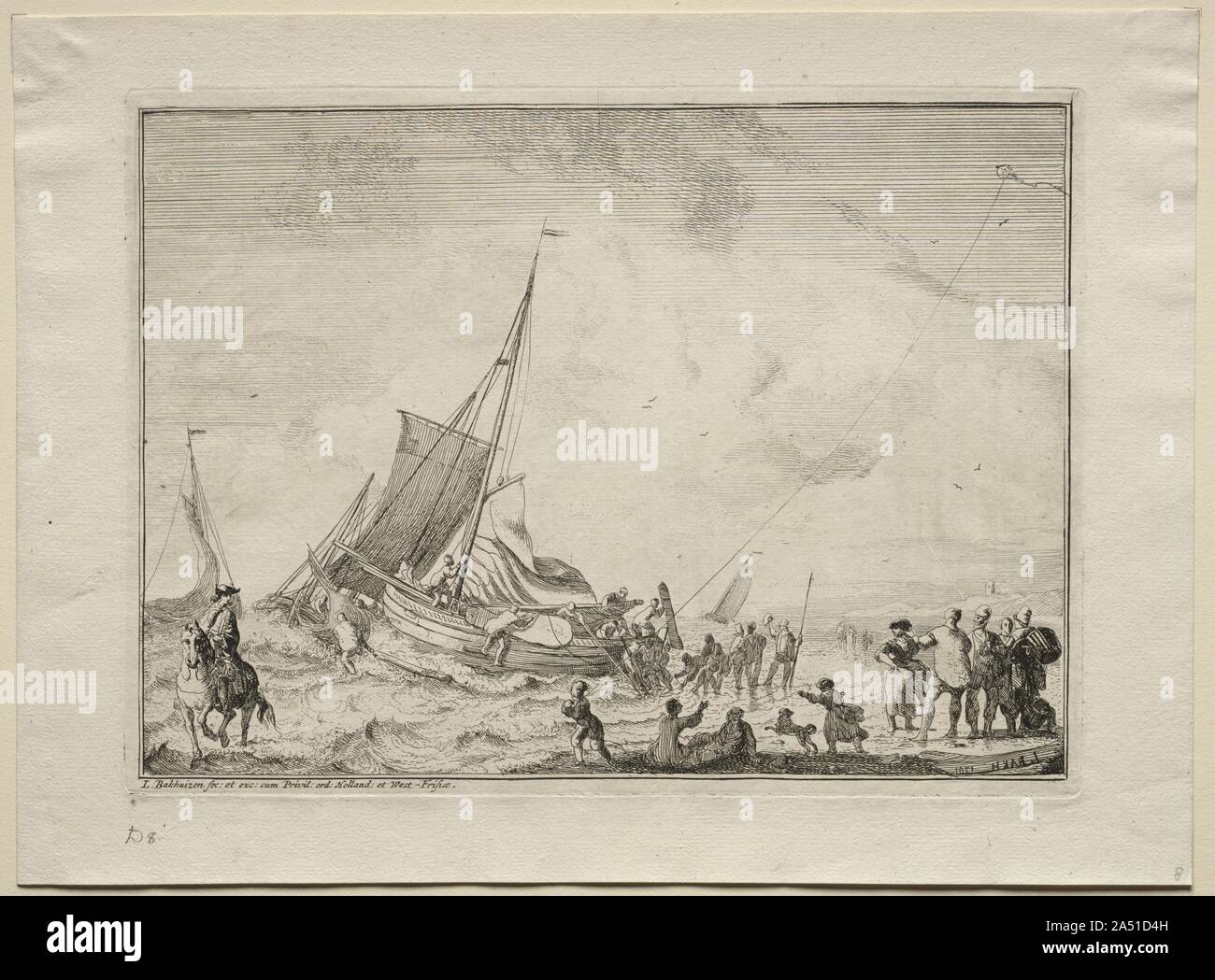 Launching a Ship, 1701 Stock Photo - Alamy