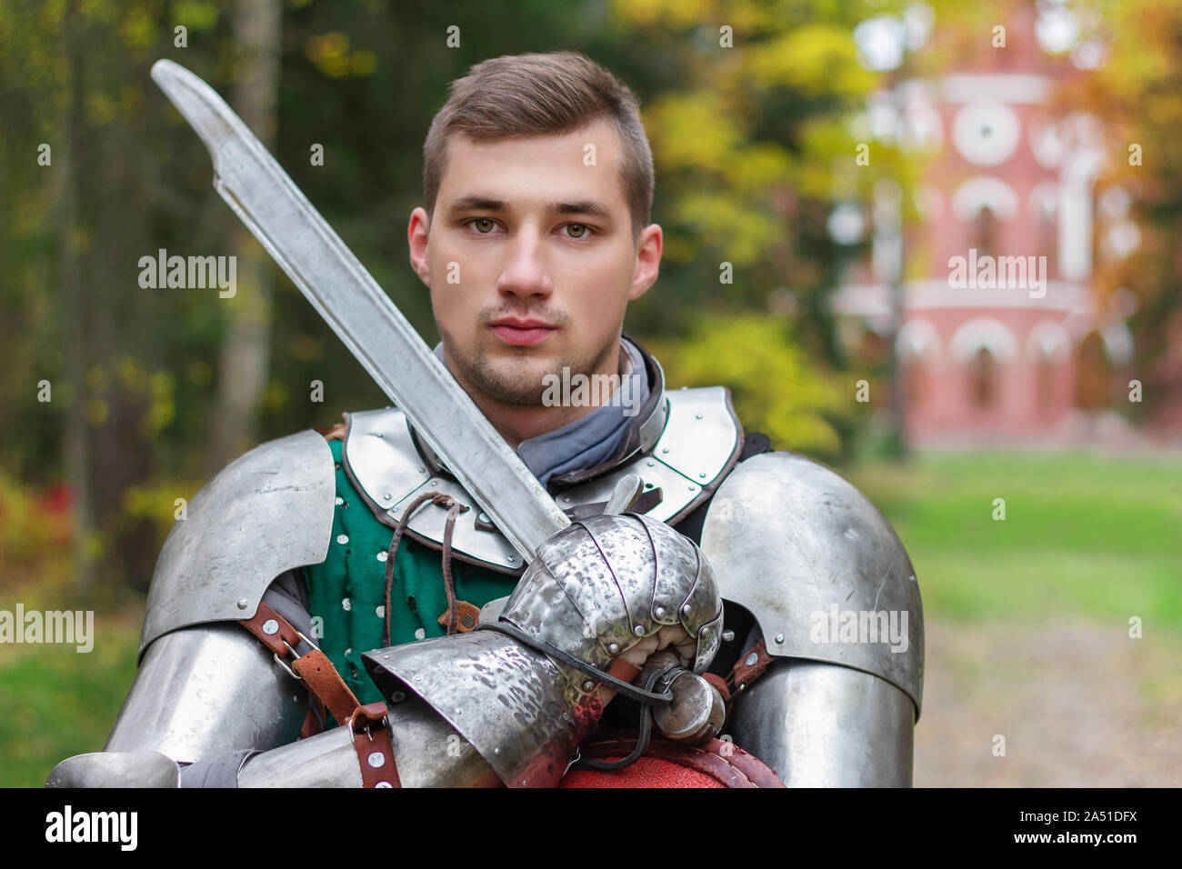 knight brave young portrait soldier medieval fighter Stock Photo - Alamy