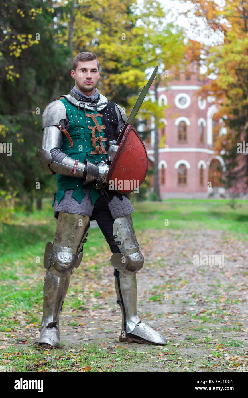 brave knight ready for battle fighter powerful medieval Stock Photo - Alamy