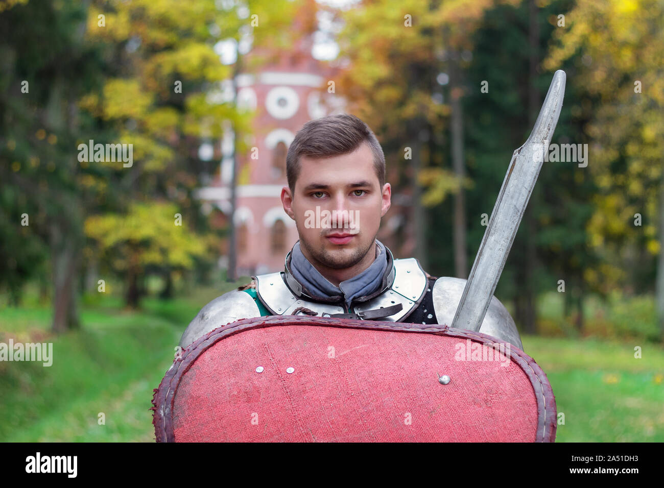 knight brave young portrait soldier medieval fighter Stock Photo - Alamy