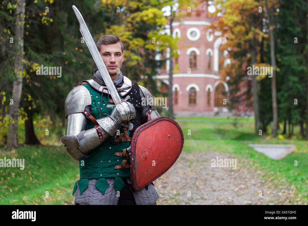 brave knight ready for battle fighter powerful medieval Stock Photo - Alamy