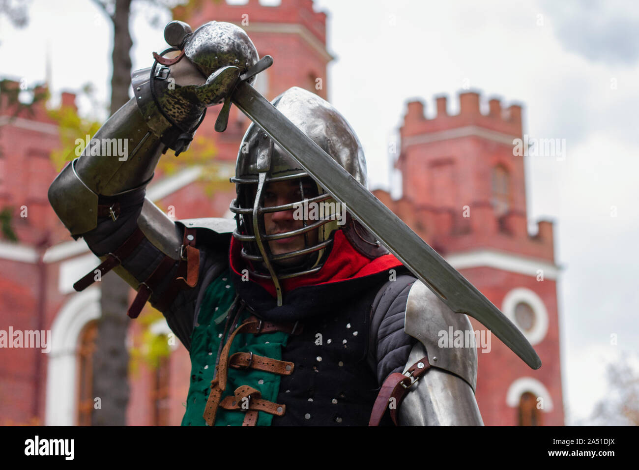 knight is fighting in tournament attack combat medieval Stock Photo - Alamy