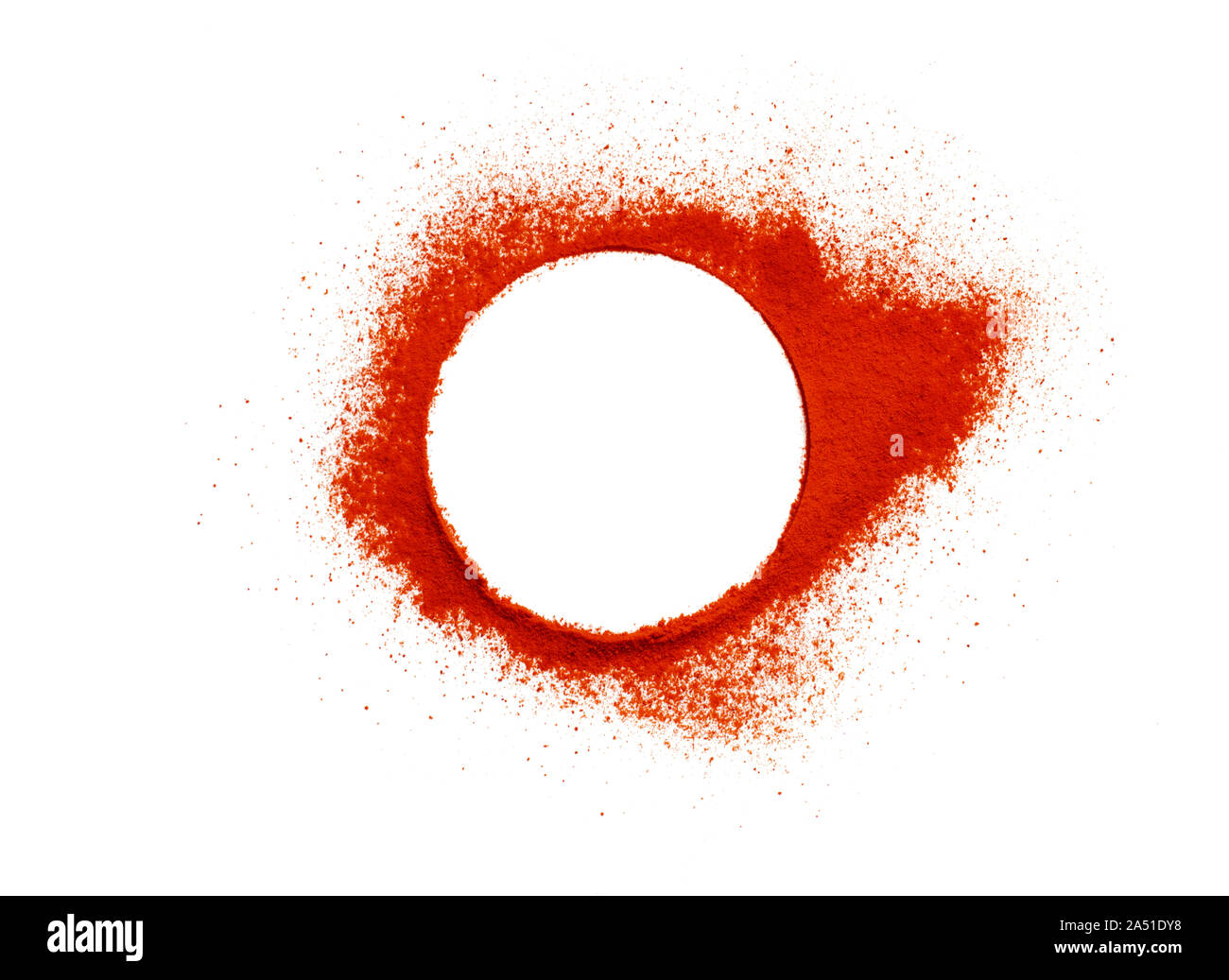 Ground paprika powder top view isolated on white Stock Photo - Alamy