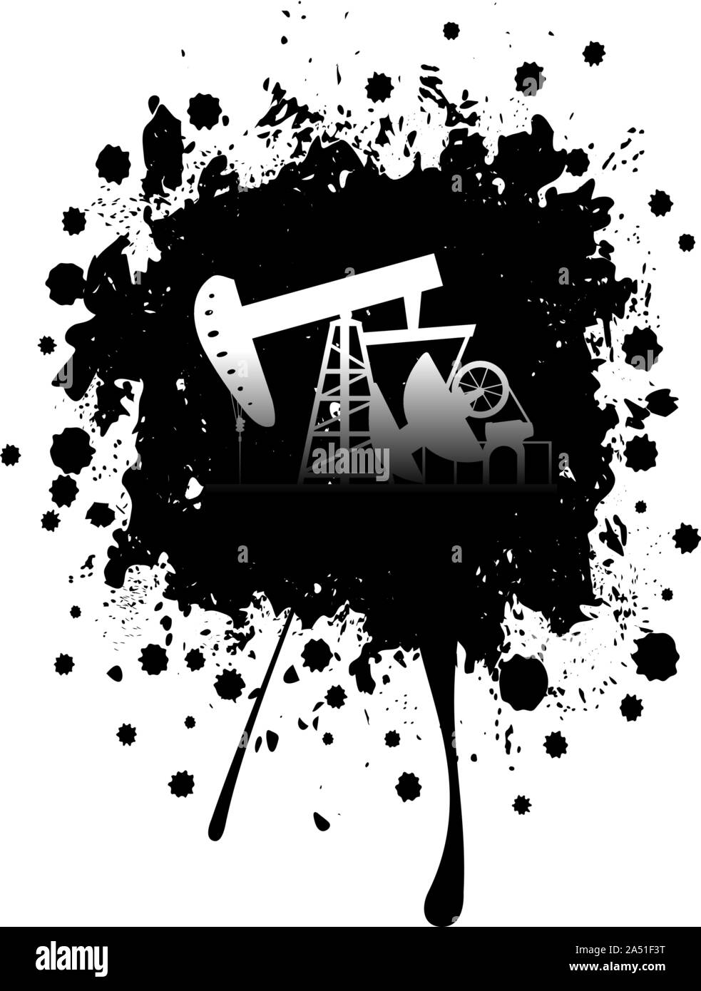 Oil industry grunge design with black splatter Stock Vector Image & Art ...