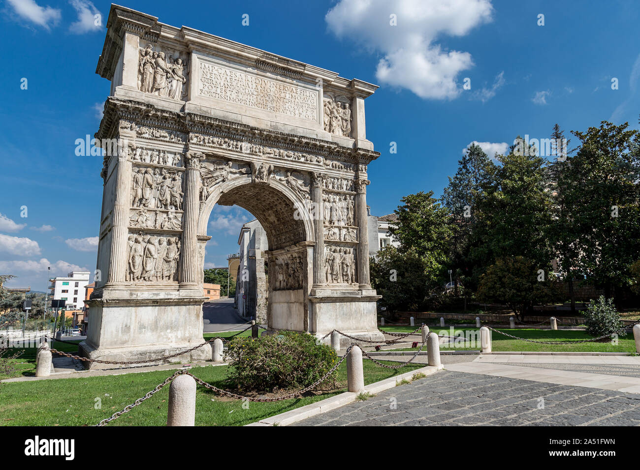 Ancient Roman Arch of Trajan in Benevento, Italy Stock Photo - Alamy