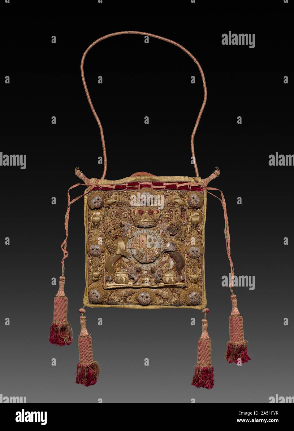 Lord Chancellor's Burse (Purse) with Royal Cypher and Coat of Arms of ...