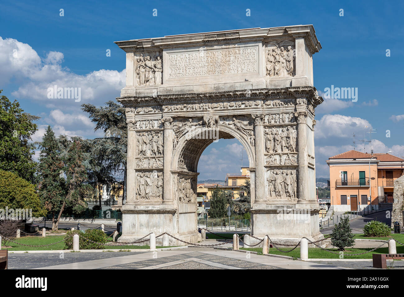 Ancient Roman Arch of Trajan in Benevento, Italy Stock Photo - Alamy