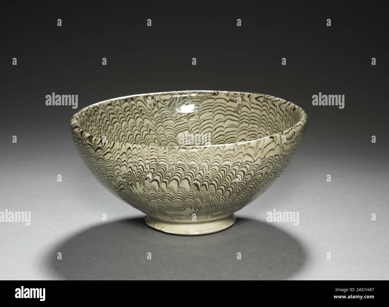 Marbled Bowl, 1100s. This bowl was potted using the marbling technique ...