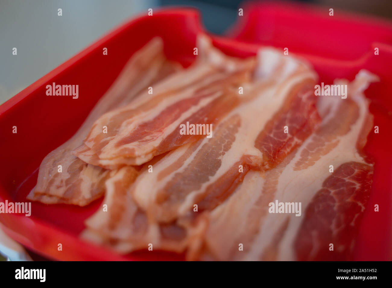 The sliced raw pork meat isolated on white background. Top view Stock ...