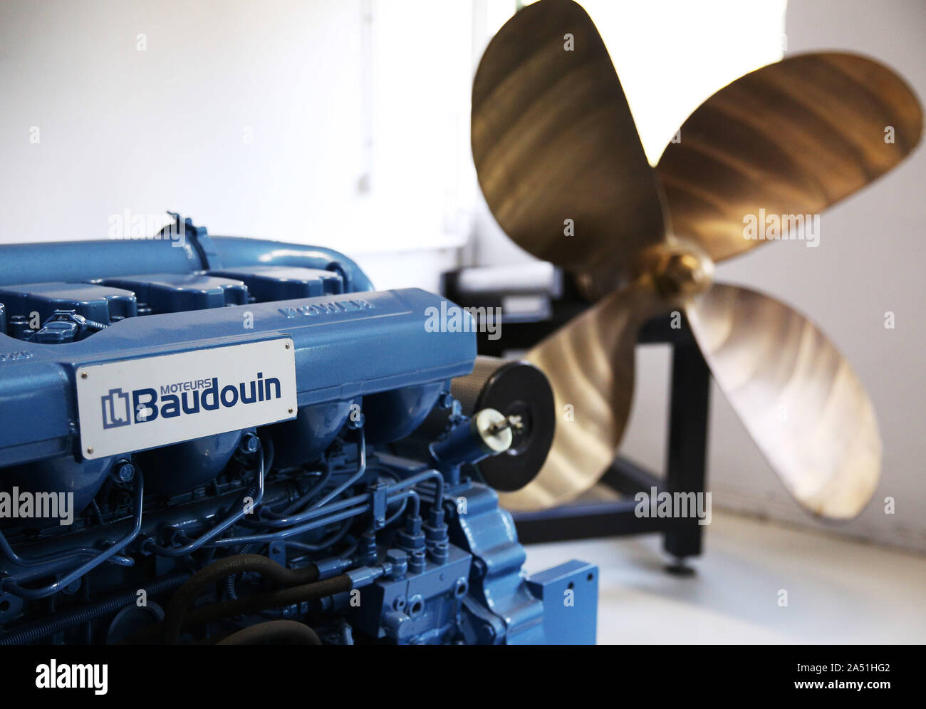 Cassis, France. 14th Oct, 2019. An engine is seen at the Moteurs ...