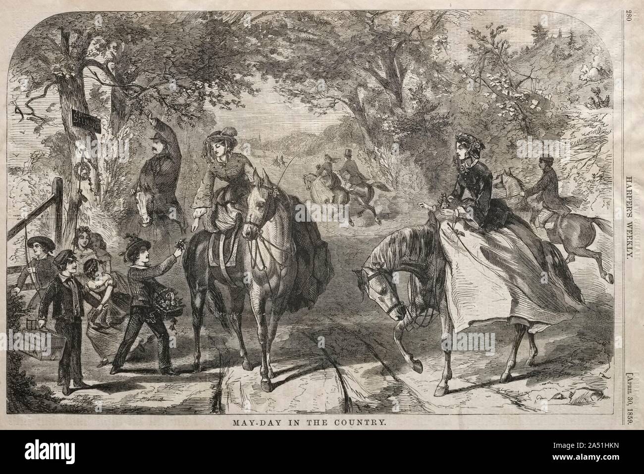 May Day in the Country, 1859 Stock Photo - Alamy