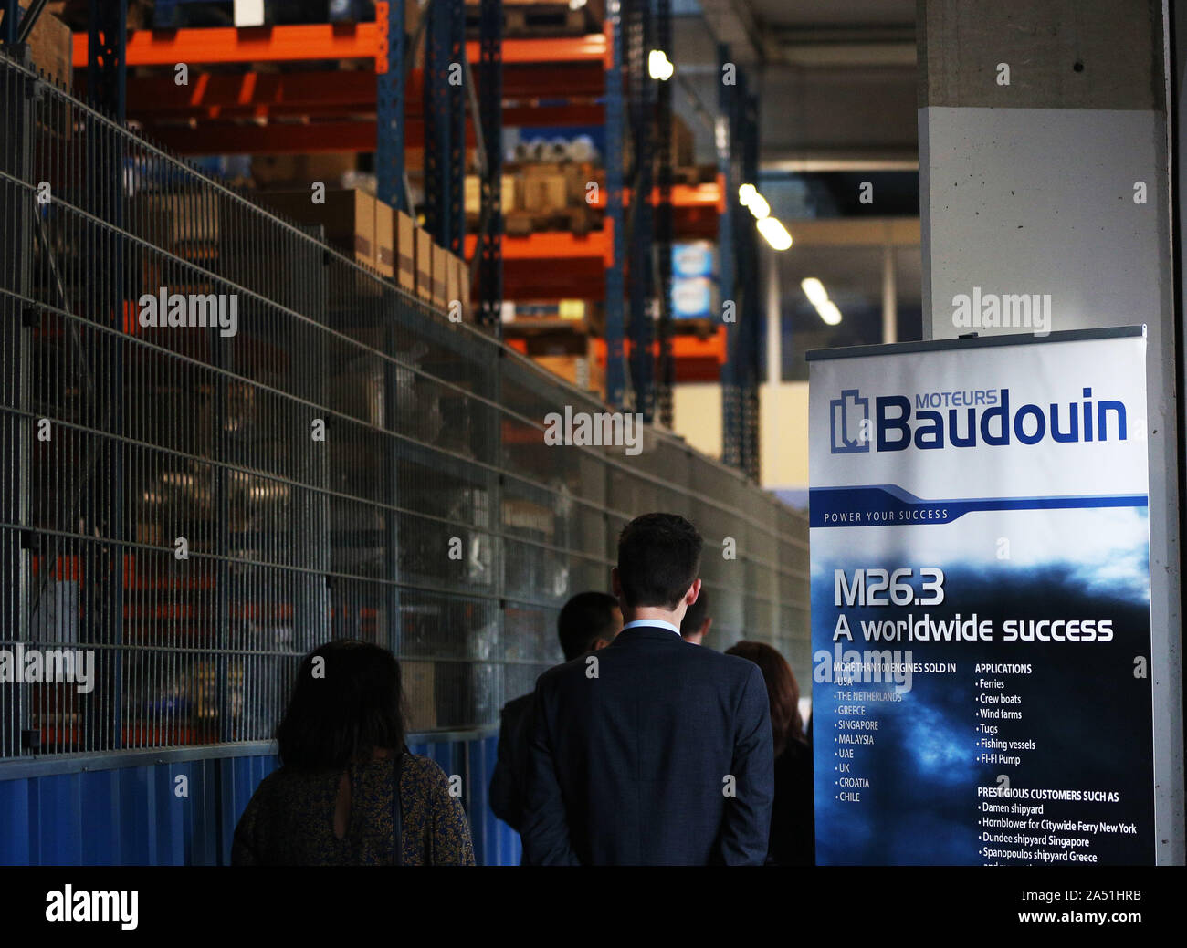 Cassis, France. 14th Oct, 2019. People walk inside the factory of the ...