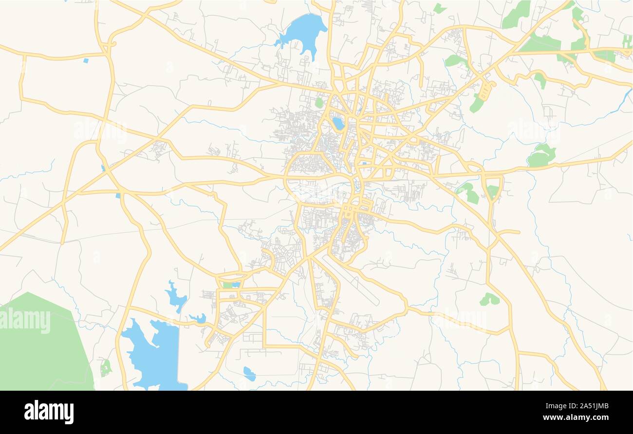 Printable street map of Ranchi, State Jharkhand, India. Map template ...