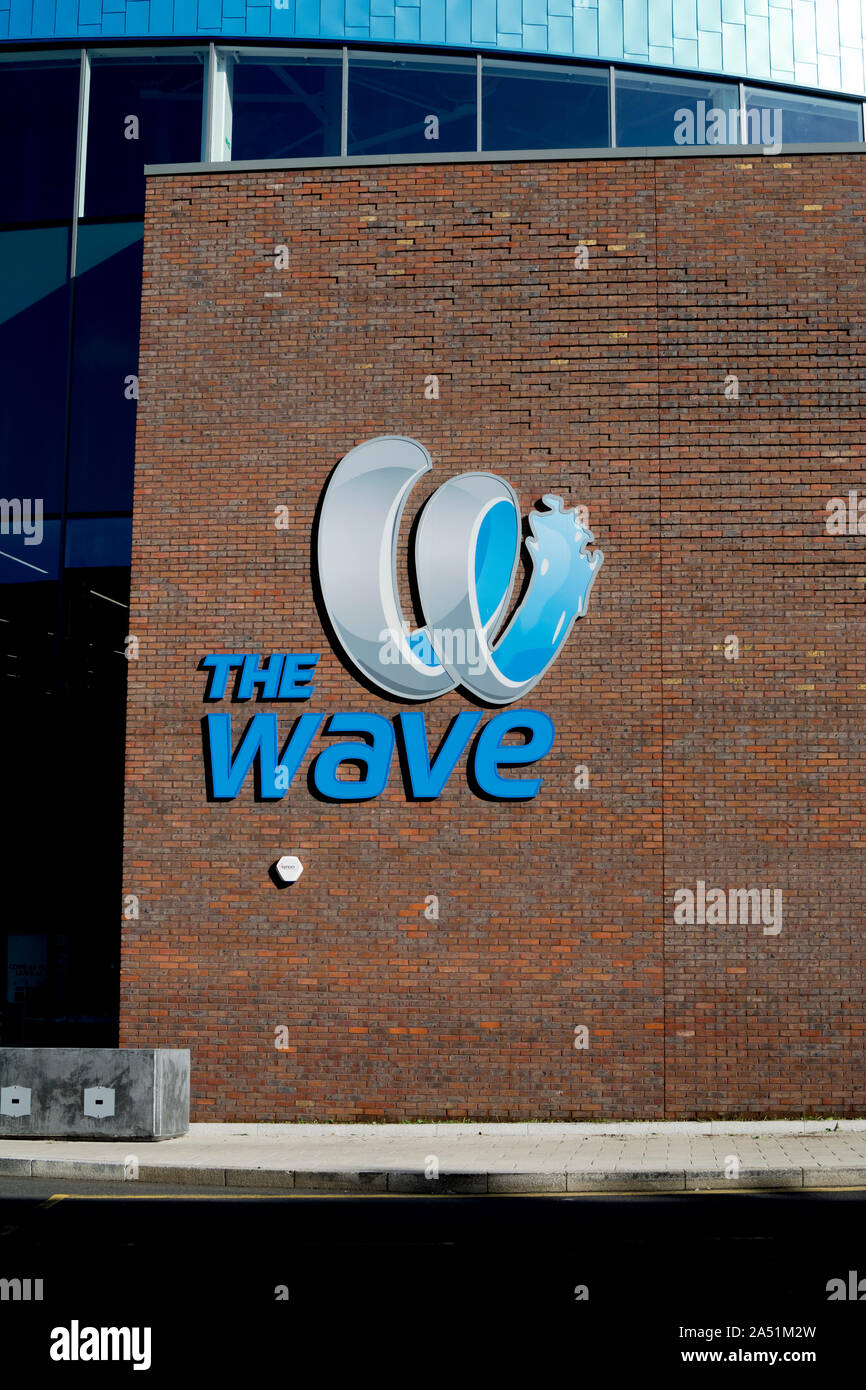 The Wave waterpark sign, Coventry, West Midlands, England, UK Stock ...