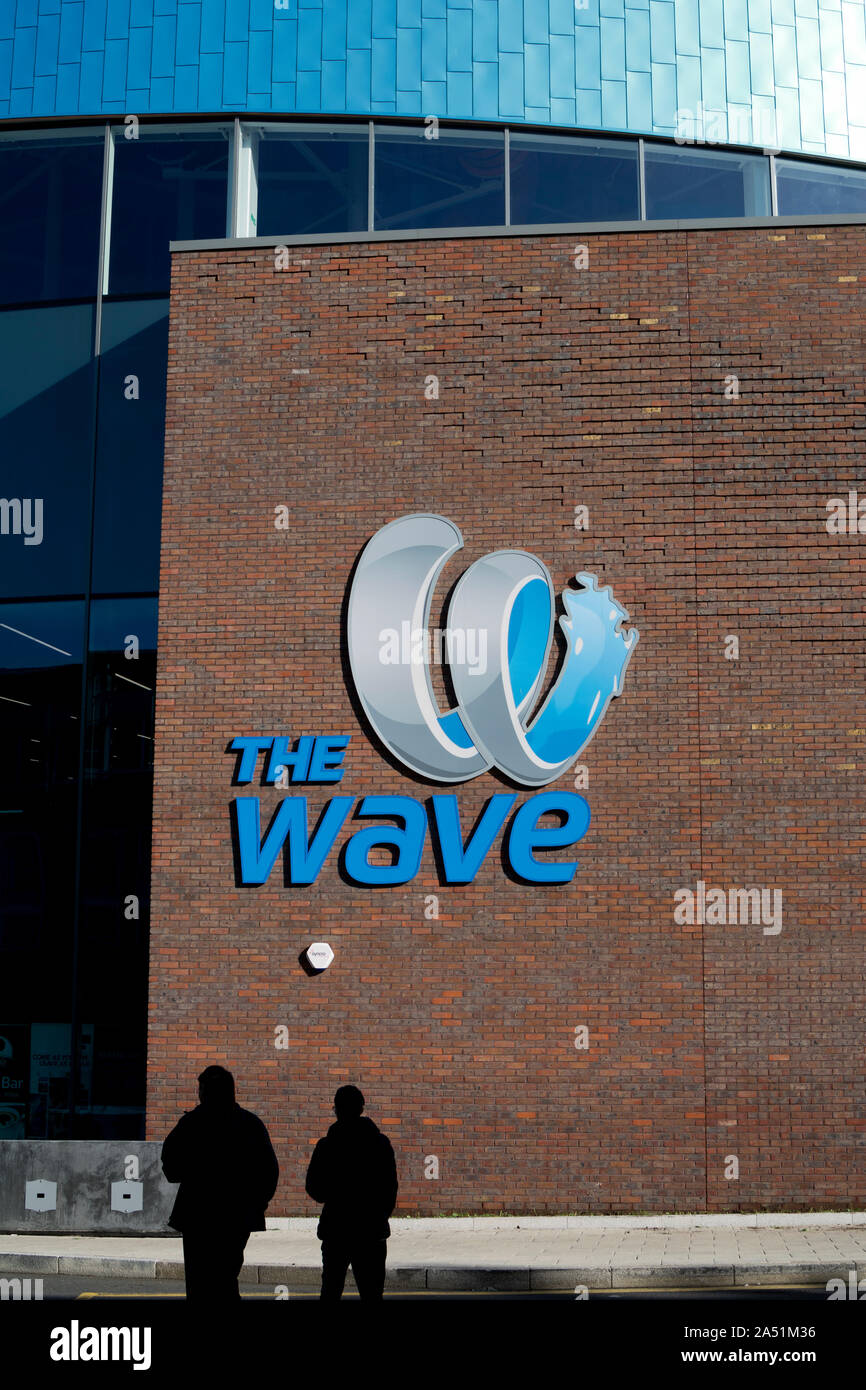 The Wave waterpark sign, Coventry, West Midlands, England, UK Stock ...