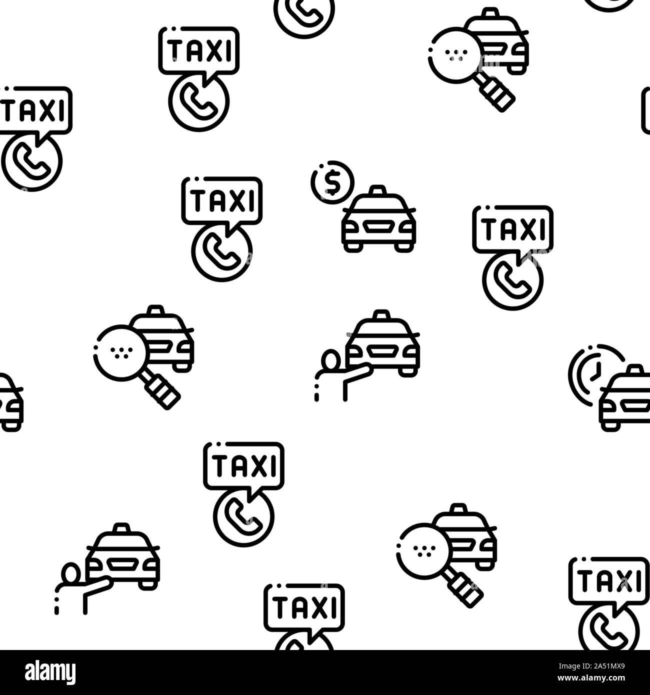 Online Taxi Seamless Pattern Vector Stock Vector Image & Art - Alamy