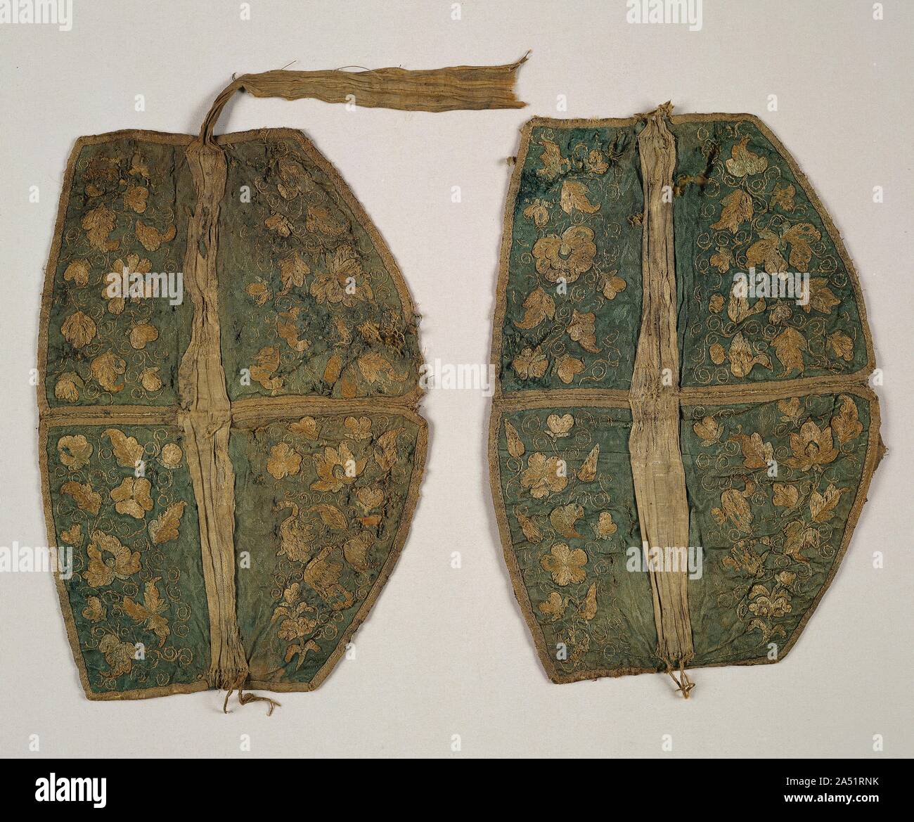 Pair of Headpieces, 907-1125. These headpieces are embroidered with ...