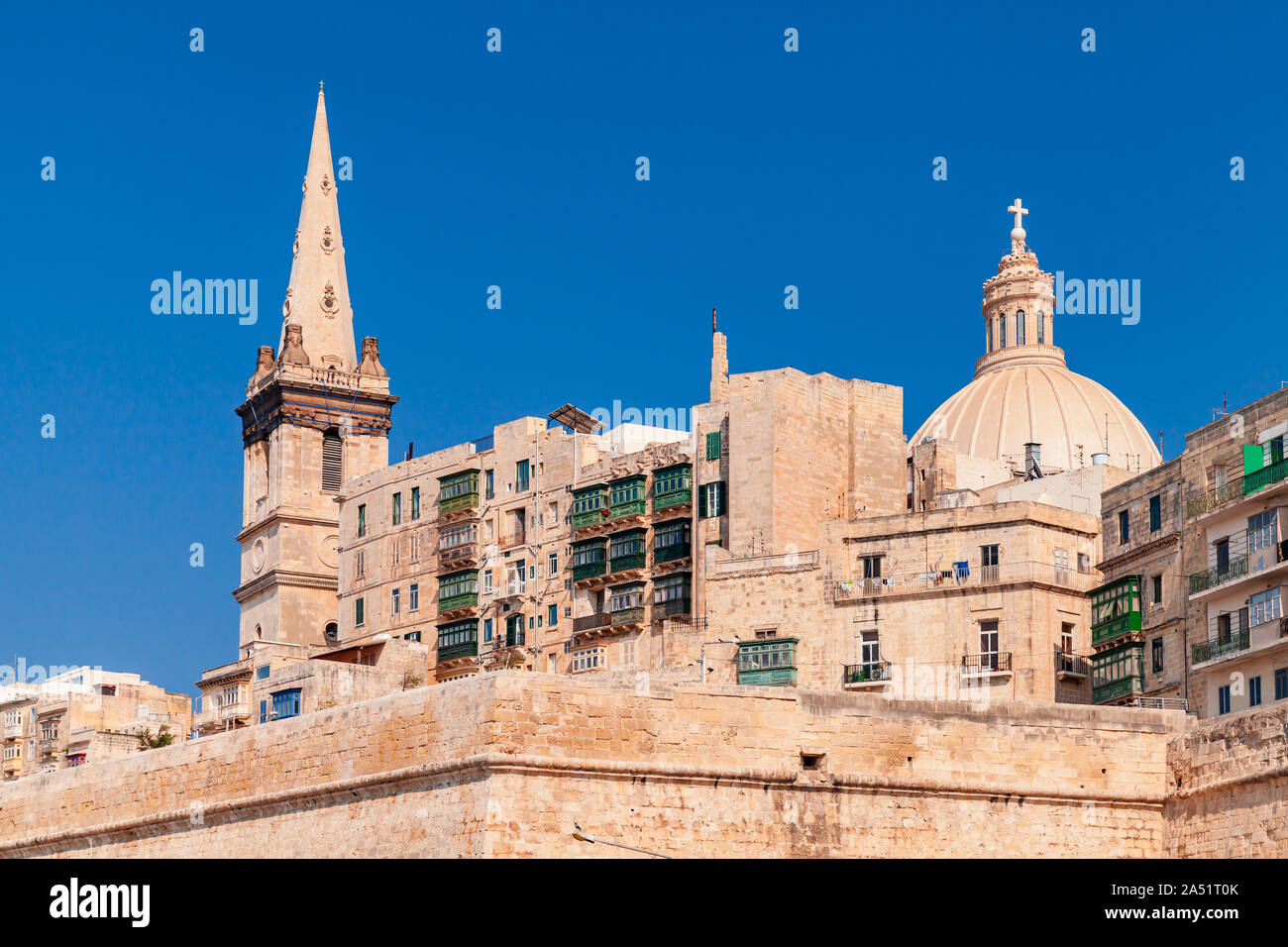 Skyline of Valletta, Malta. Maltese Capital city at sunny day Stock ...