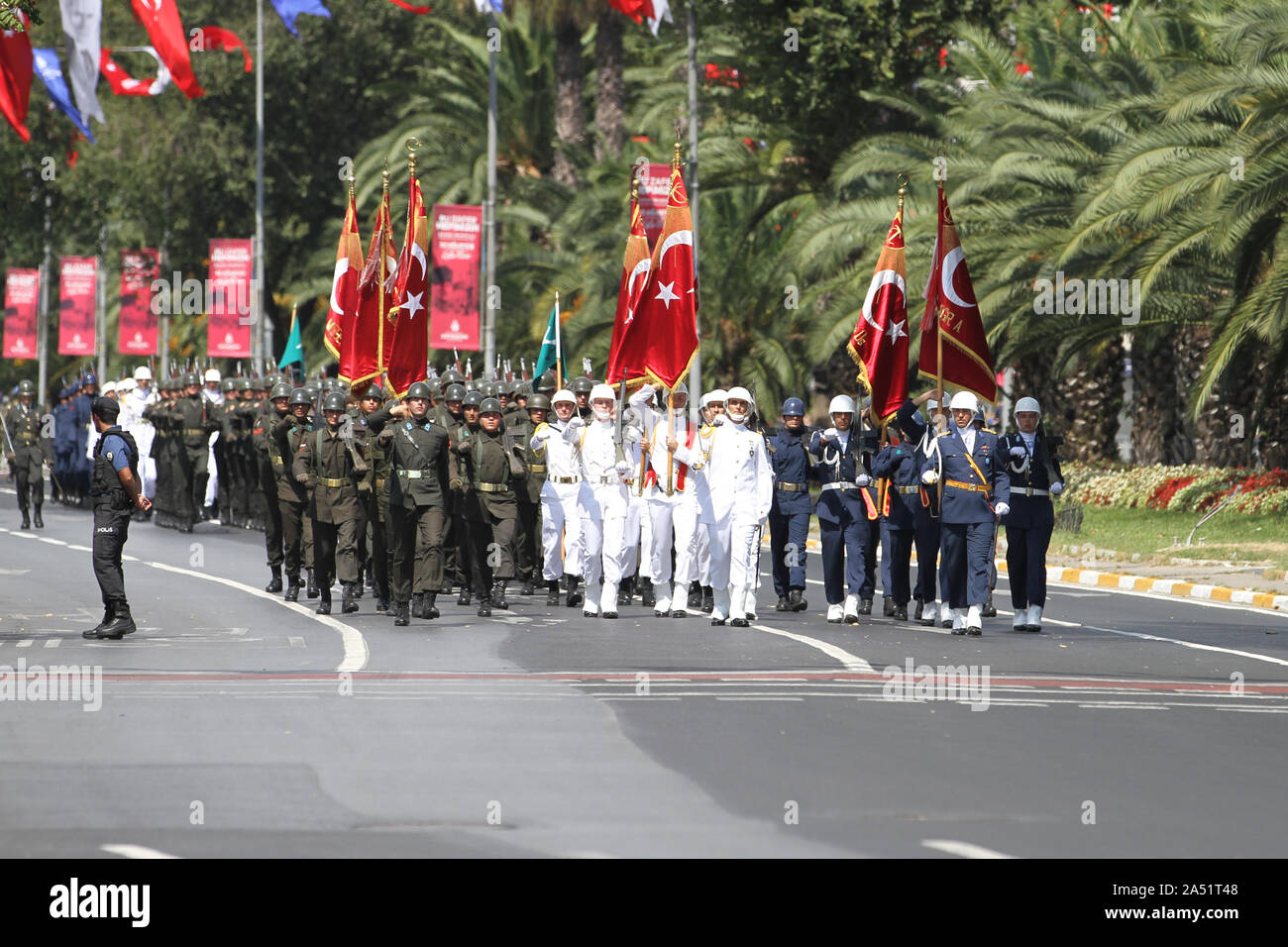 ISTANBUL, TURKEY - AUGUST 30, 2019: Soldiers march during 97th ...