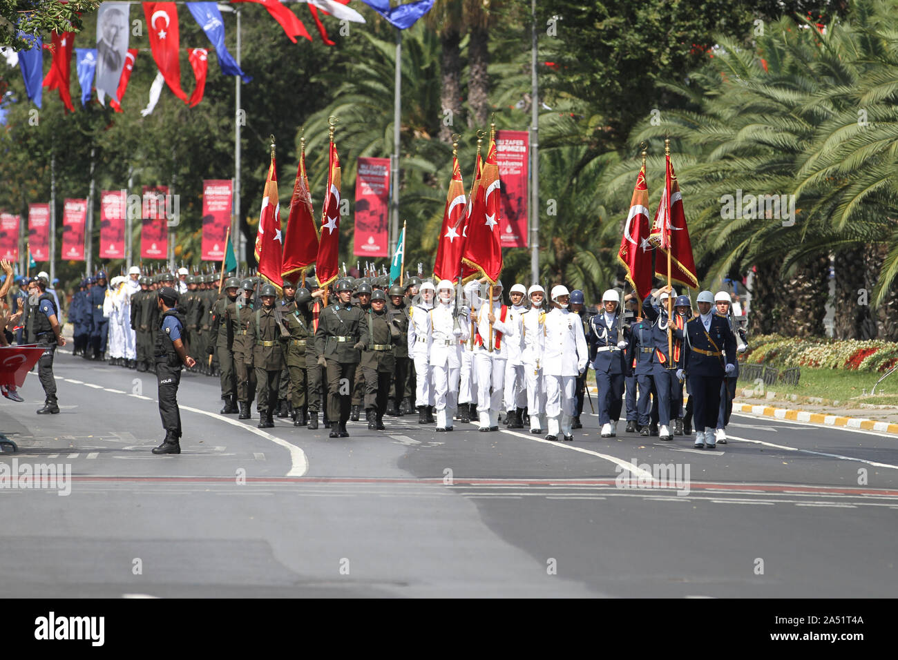 ISTANBUL, TURKEY - AUGUST 30, 2019: Soldiers march during 97th ...
