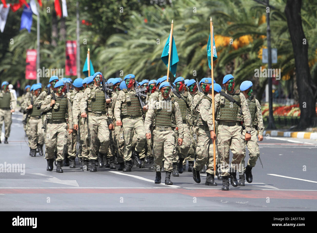 ISTANBUL, TURKEY - AUGUST 30, 2019: Soldiers march during 97th ...