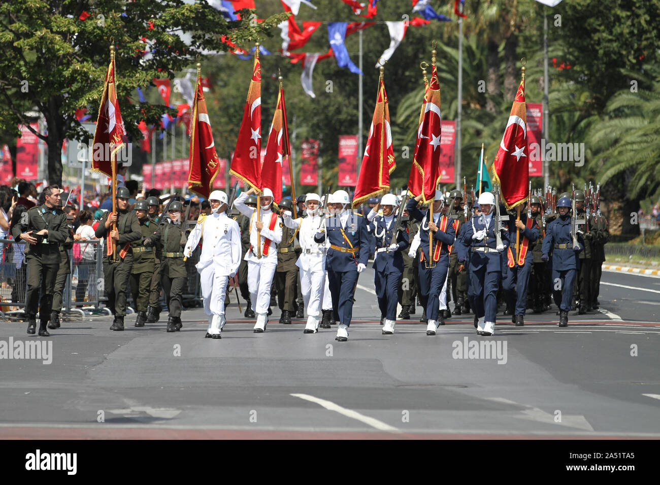 ISTANBUL, TURKEY - AUGUST 30, 2019: Soldiers march during 97th ...