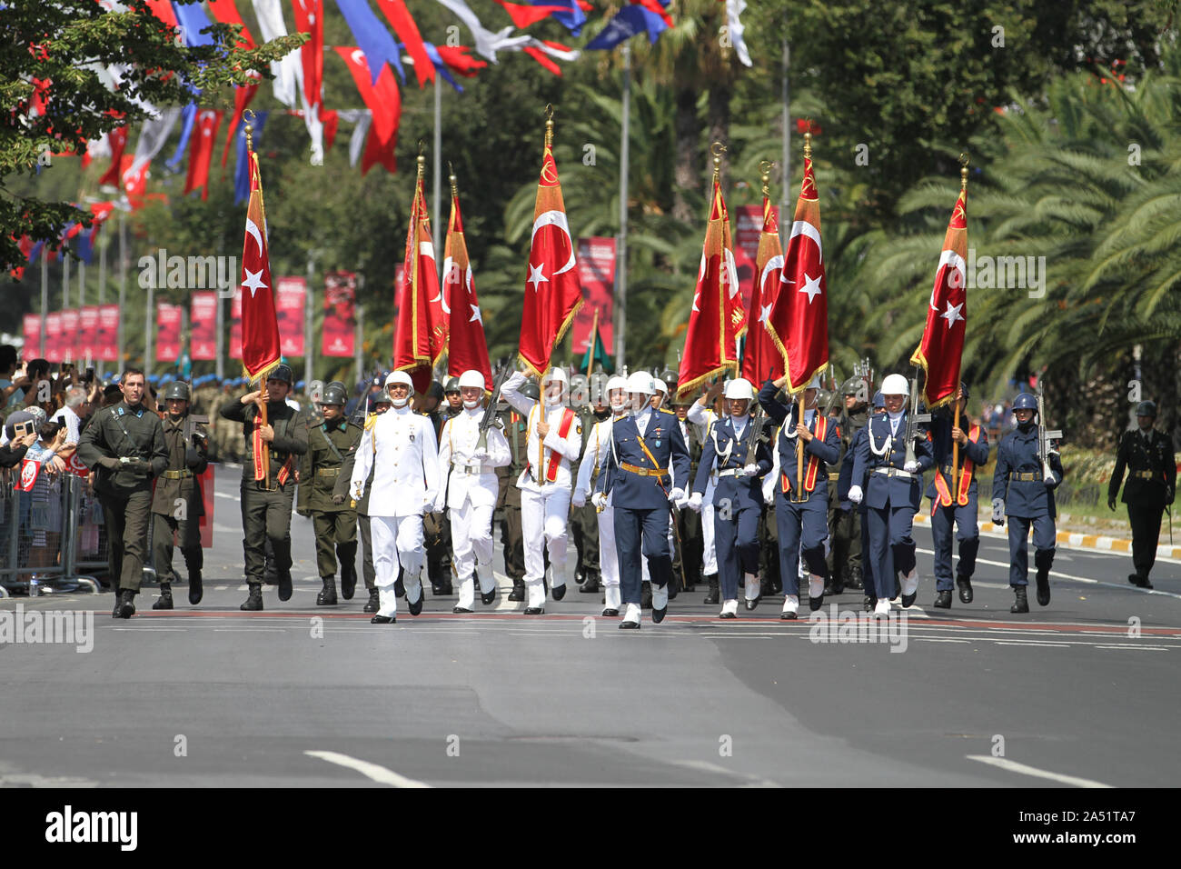 ISTANBUL, TURKEY - AUGUST 30, 2019: Soldiers march during 97th ...