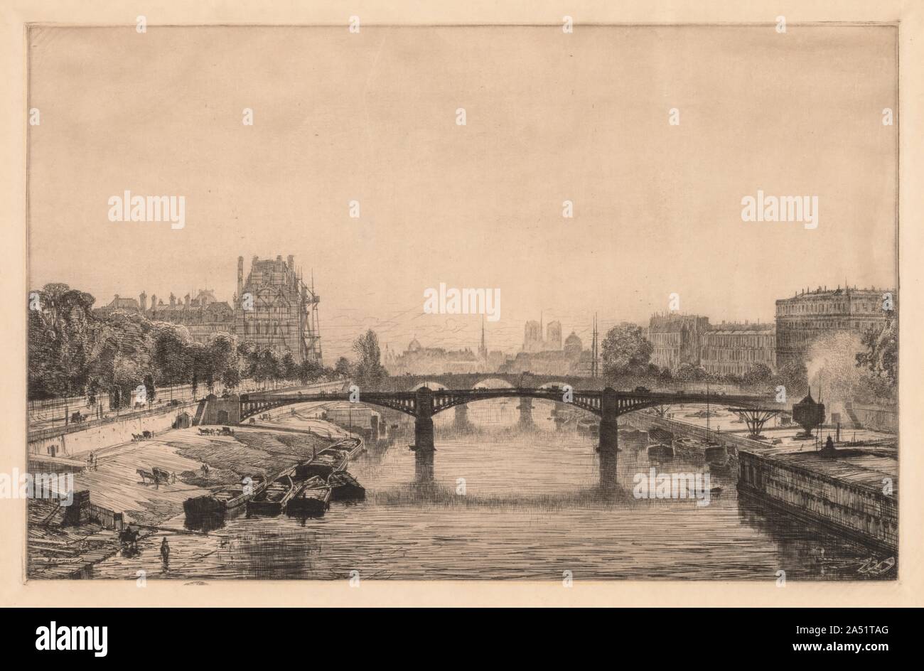 Paris, View from the Concorde Bridge, 1866 Stock Photo - Alamy