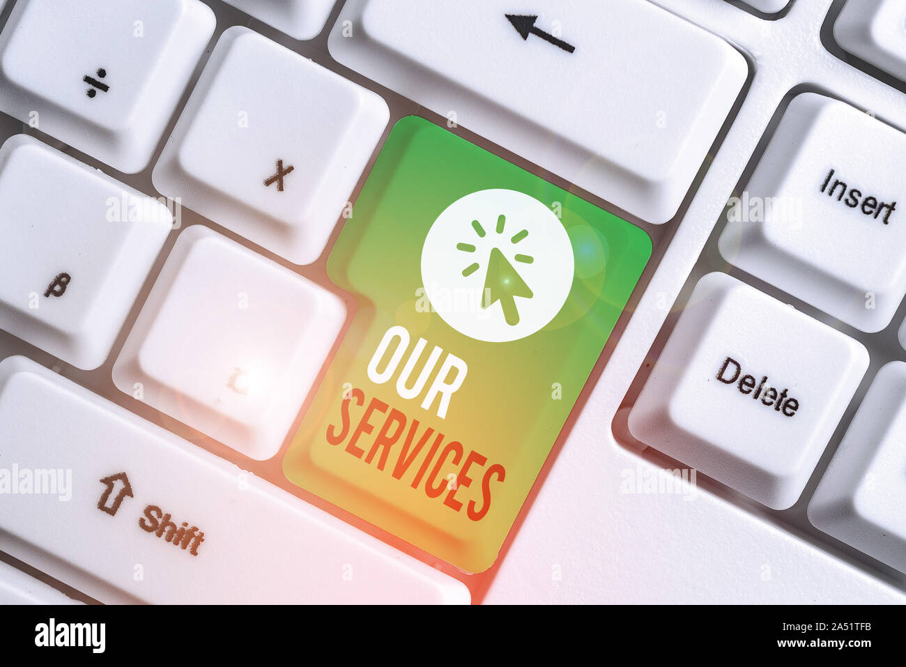 Writing note showing Our Services. Business concept for The occupation ...