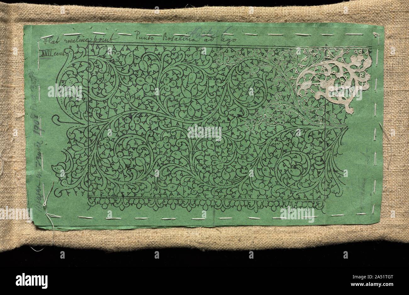 Pattern for Lace with Small Section of Venetian Flat Point Lace worked ...