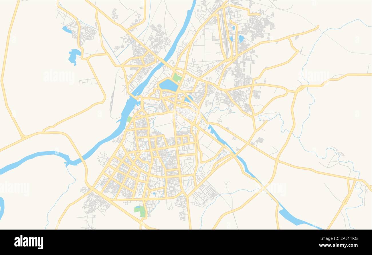 Printable street map of Kota, State Rajasthan, India. Map template for ...