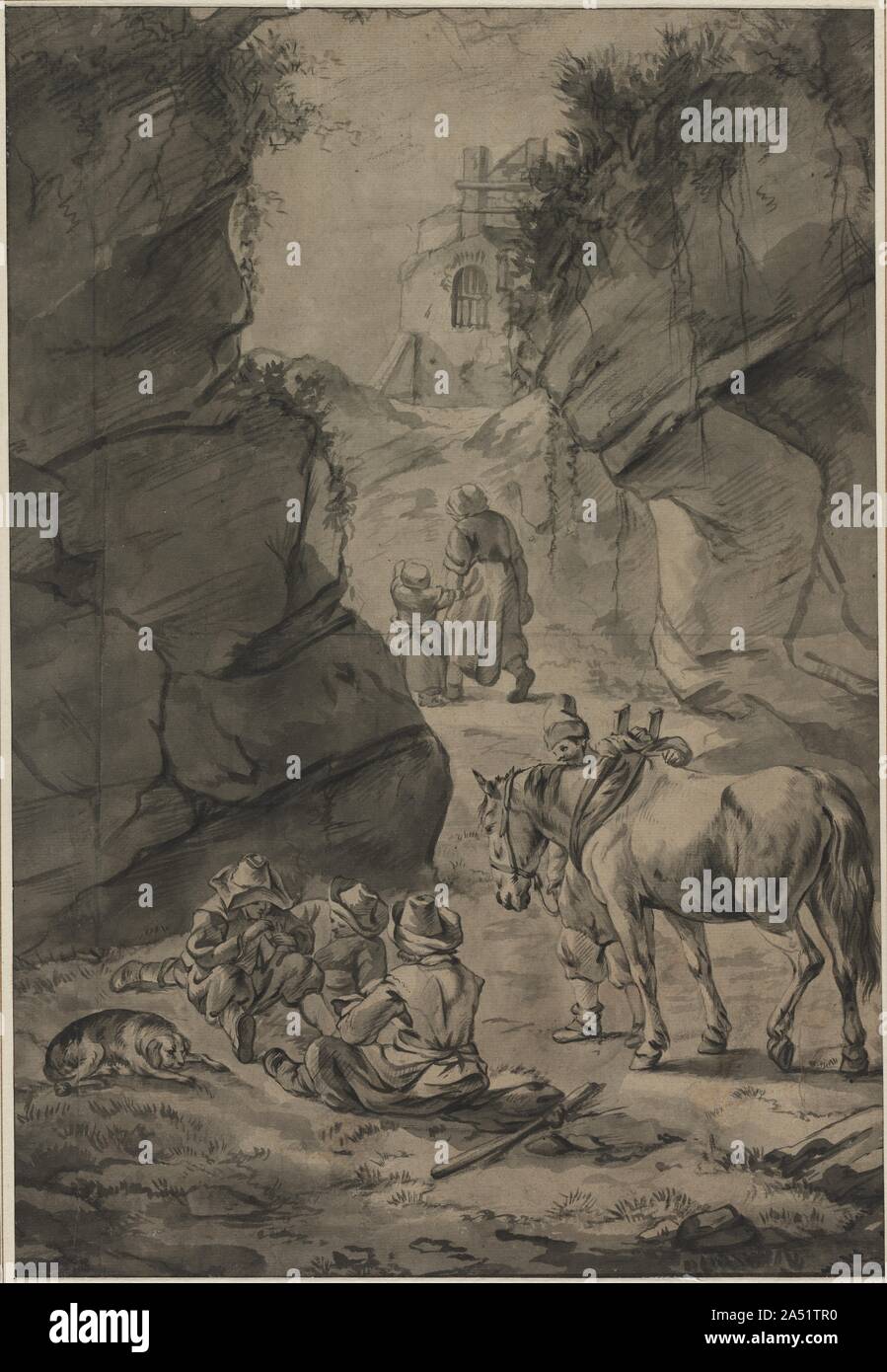 Peasants in a Rocky Landscape, second third 1600s Stock Photo - Alamy