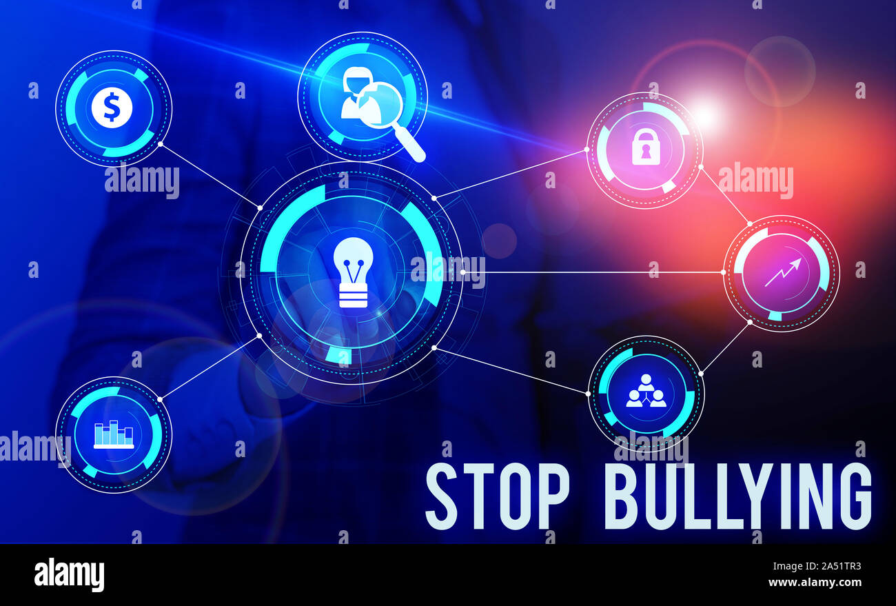 Stop bullying meaning warning sign hi-res stock photography and images ...