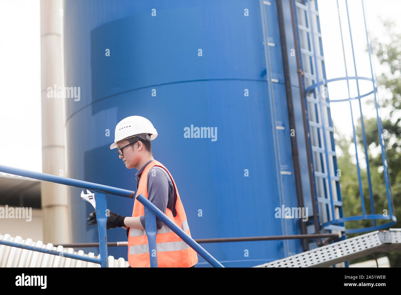 young worker in a concrete factory Stock Photo - Alamy
