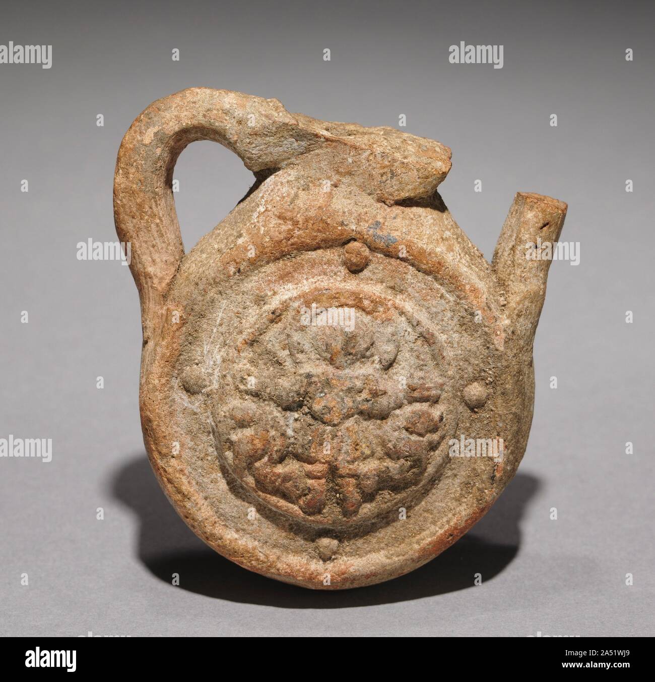 Pilgrim's Flask with Saint Menas, 400-600. These flasks bear the image ...