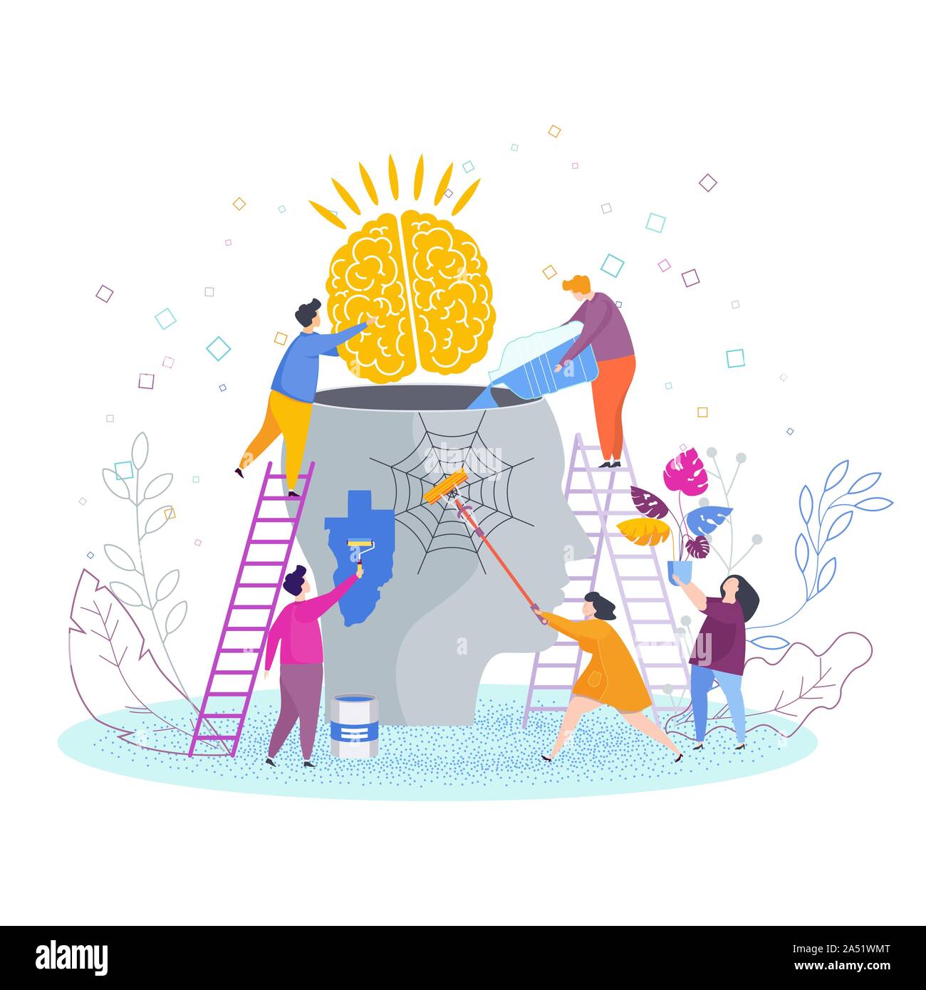 Mental health problems flat vector concept Stock Vector Image & Art - Alamy