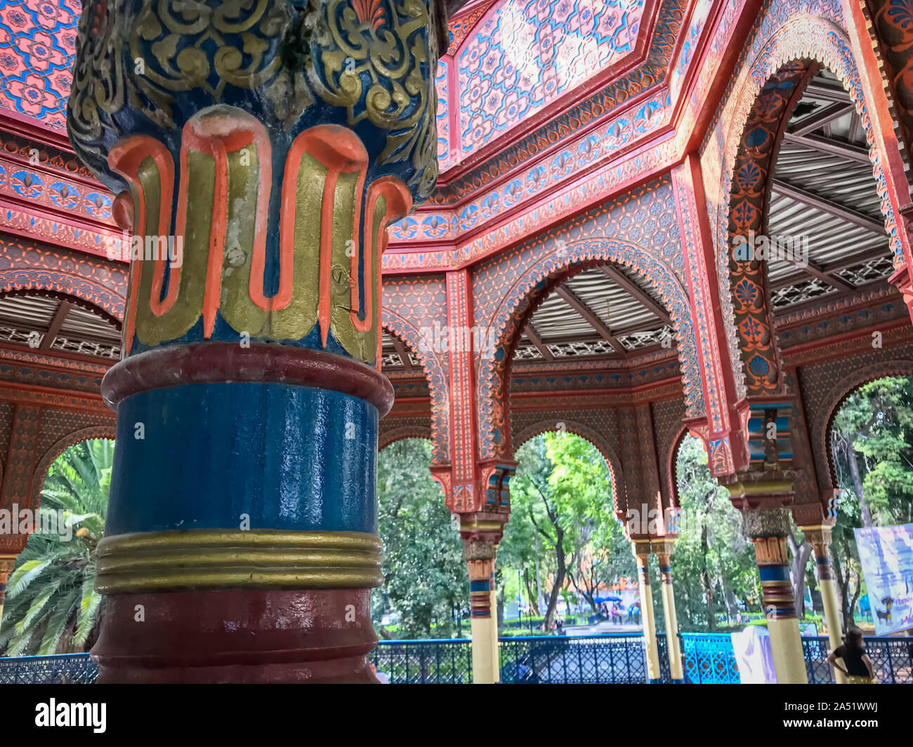 View of the interior details of the Morisco Kiosk in Mexico City Stock ...