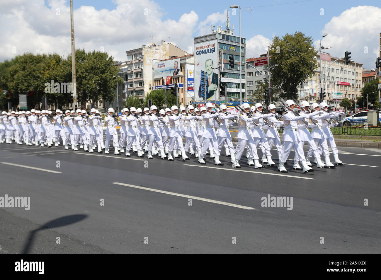 ISTANBUL, TURKEY - AUGUST 30, 2019: Soldiers march during 97th ...