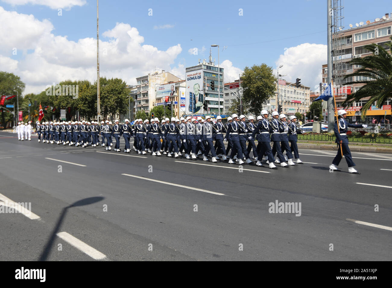 ISTANBUL, TURKEY - AUGUST 30, 2019: Soldiers march during 97th ...