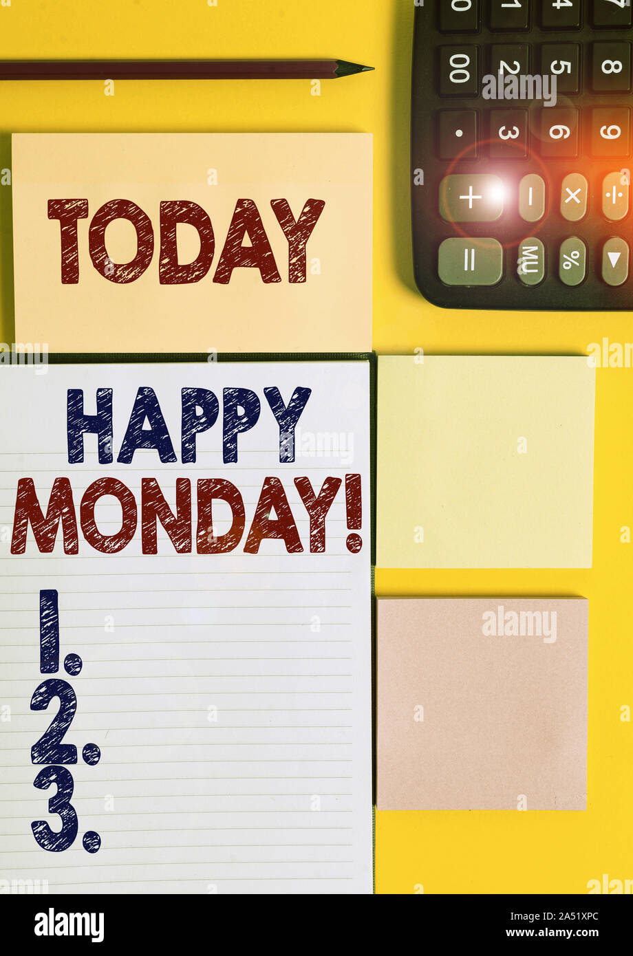 Writing note showing Happy Monday. Business concept for telling that ...
